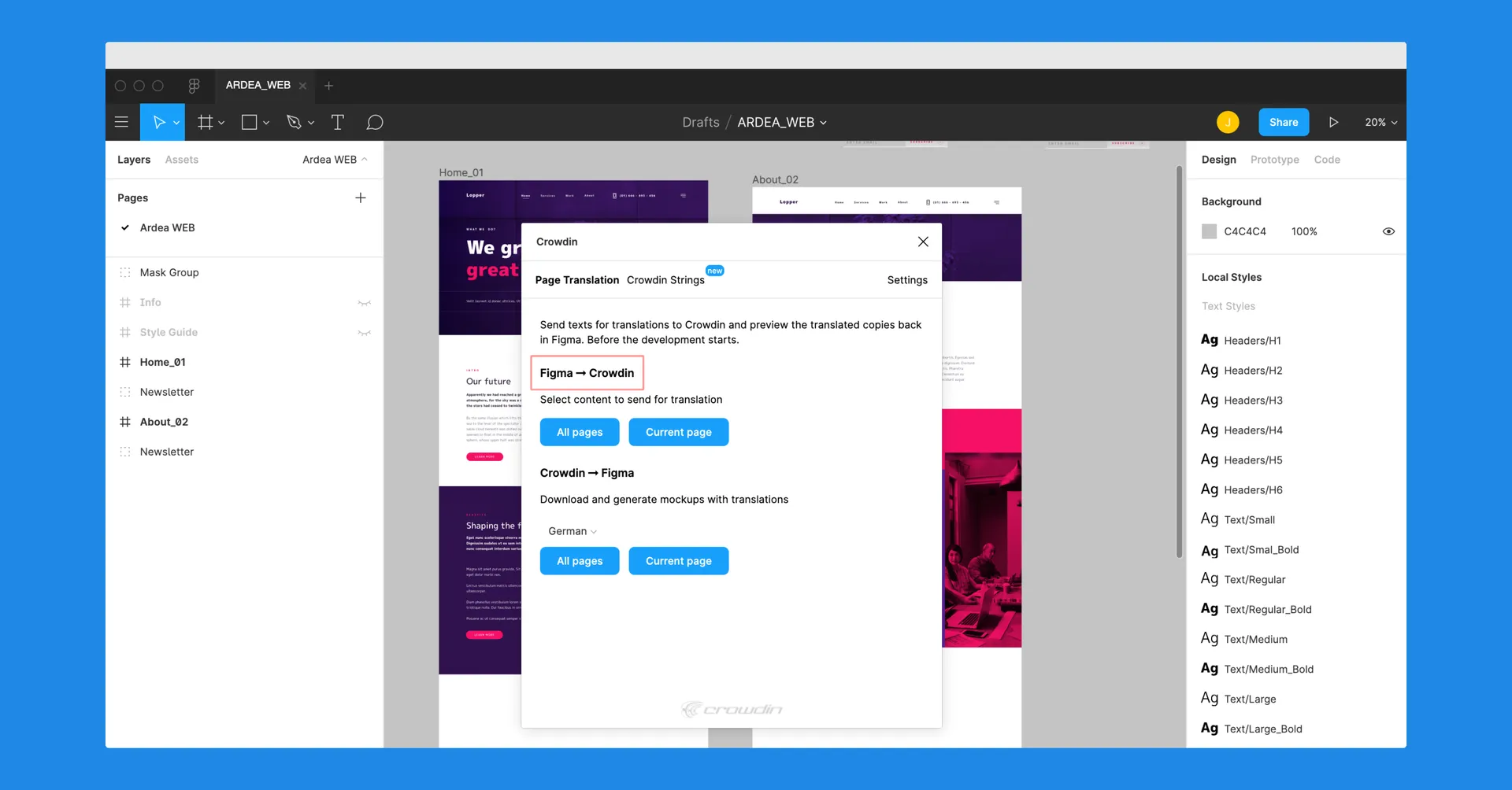 Crowdin + Figma. Translation plugin for multilingual designs