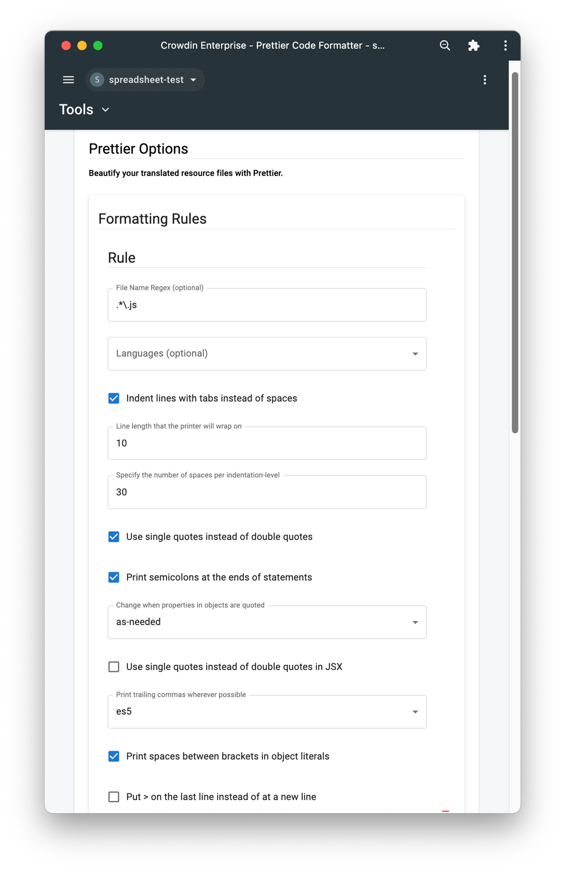 Prettier - Crowdin Marketplace Prettier - Crowdin Marketplace
