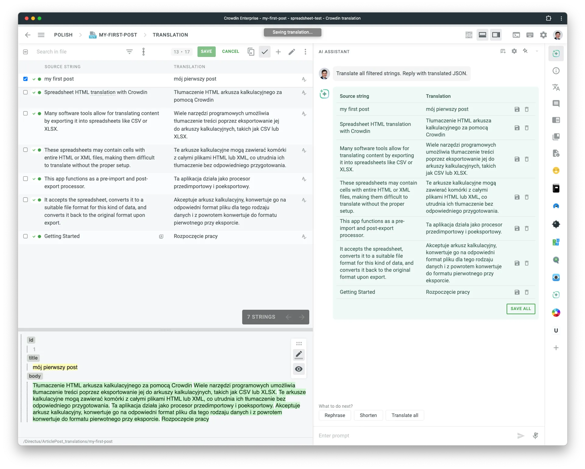 OpenAI (ChatGPT) Integration with Crowdin - Native and Hassle-Free