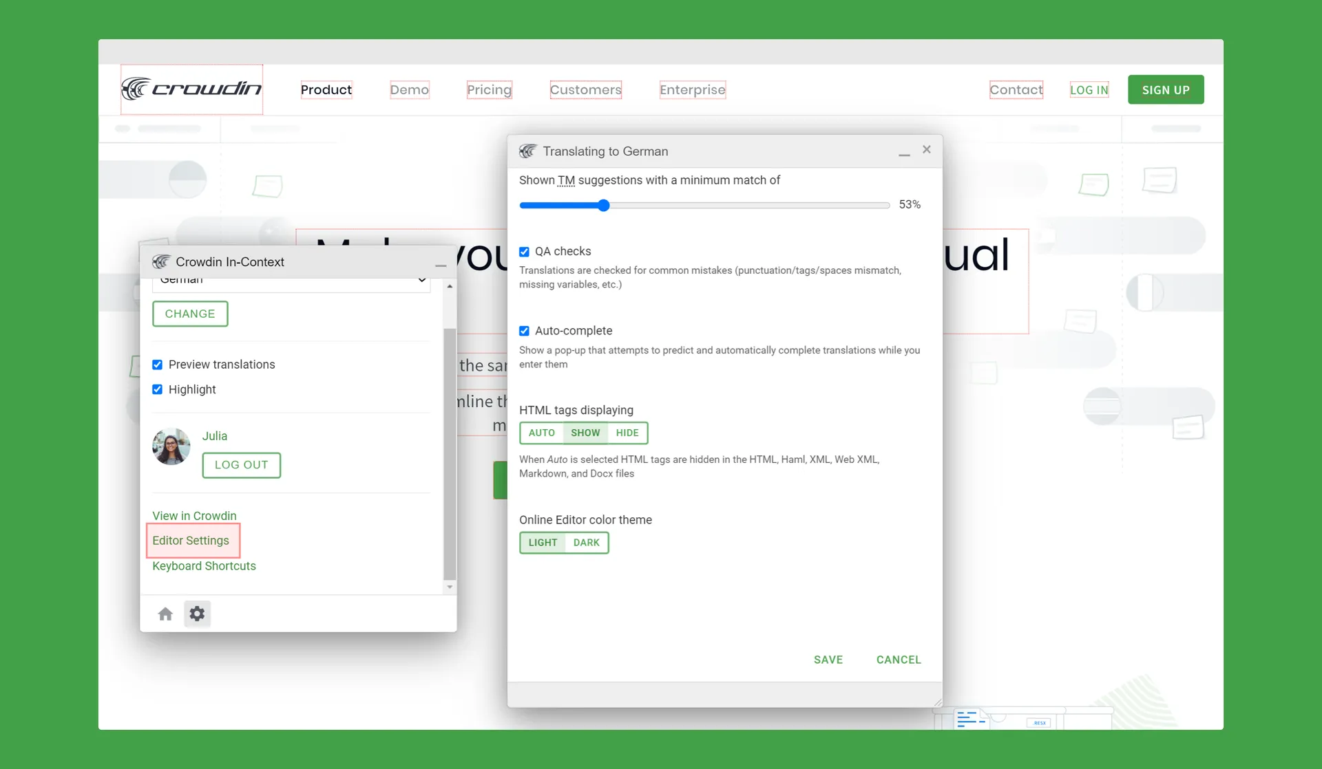 Crowdin In-Context | Translate source texts directly within the actual ...