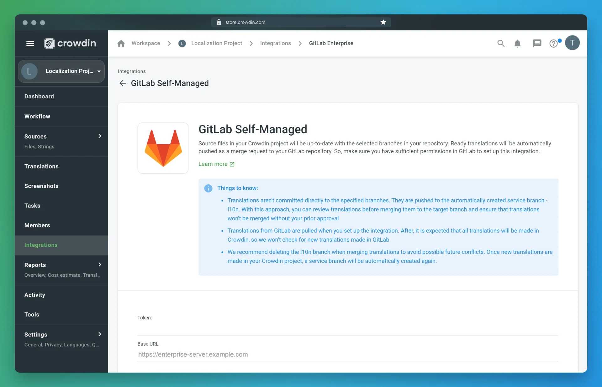 GitLab Self-Managed + Crowdin | Translate & localize your content GitLab Self-Managed + Crowdin | Translate & localize your content